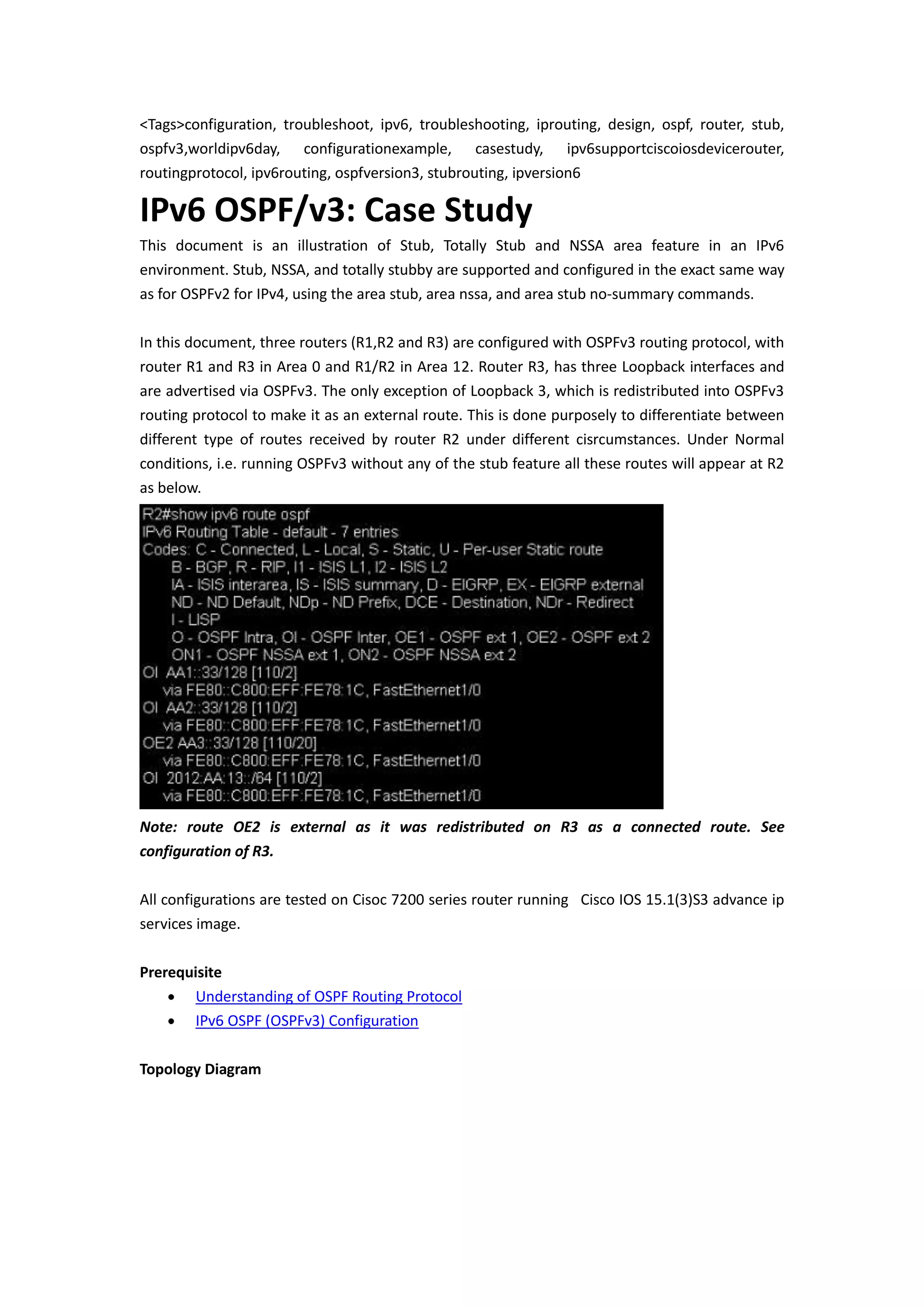 I pv6 ospfv3 case study | PDF