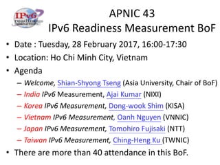 IPv6 Readiness Measurement BoF Report | PDF | Internet | Computing