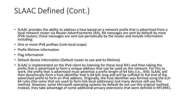 Ipv6 slaac concepts and configuration | PPT
