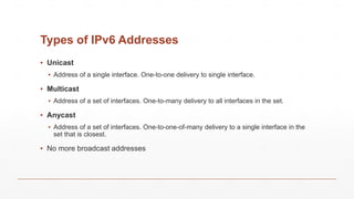 Internet Protocol v6 | PPTX | Computer Networking | Computing