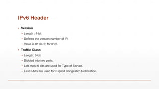 Internet Protocol v6 | PPTX | Computer Networking | Computing