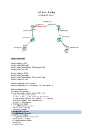 IPv6_Static_Routing | PDF