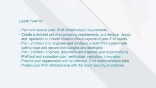 IPv6 Systems Engineering Training Course | PPTX
