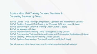 IPv6 Systems Engineering Training Course | PPT
