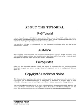 Ipv6 tutorial | PDF