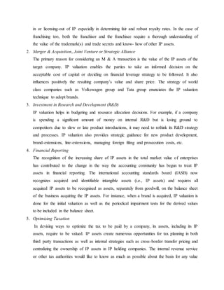 IP Valuation in India | DOCX | Business Accounting & Finance | Business