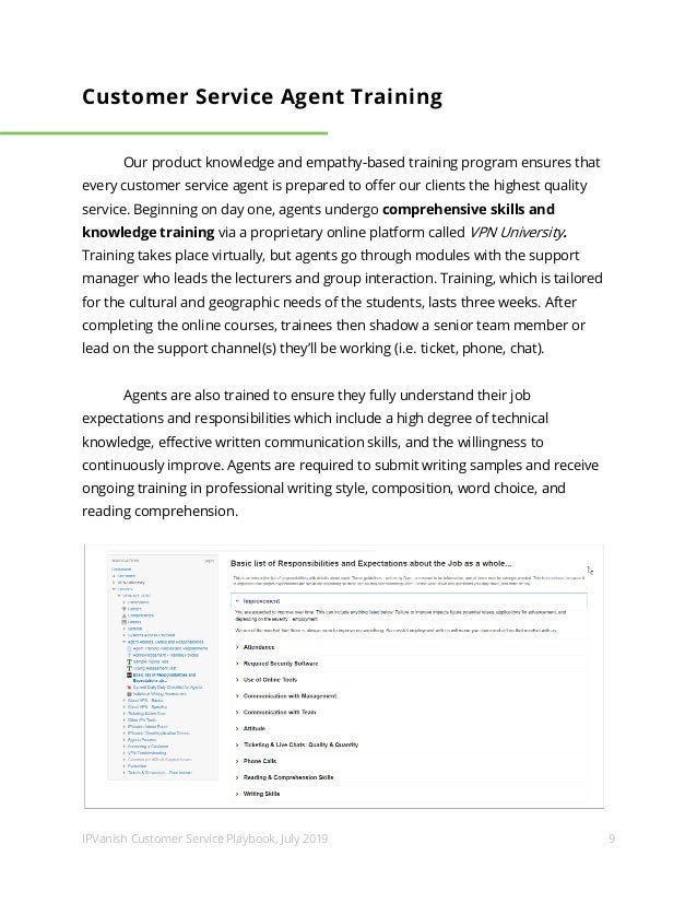 Customer Service Playbook by IPVanish