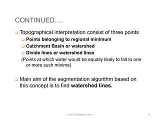 Watershed Segmentation Image Processing | PPTX
