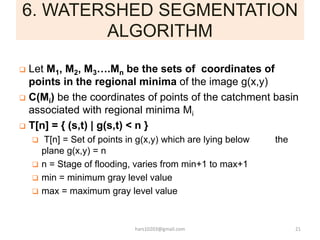 Watershed Segmentation Image Processing | PPTX