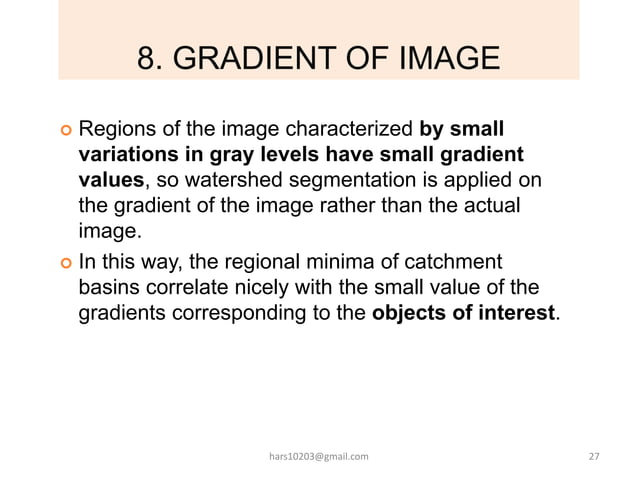 Watershed Segmentation Image Processing | PPTX