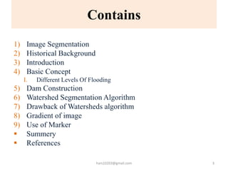 Watershed Segmentation Image Processing | PPTX