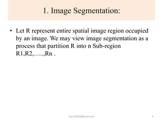 Watershed Segmentation Image Processing | PPTX