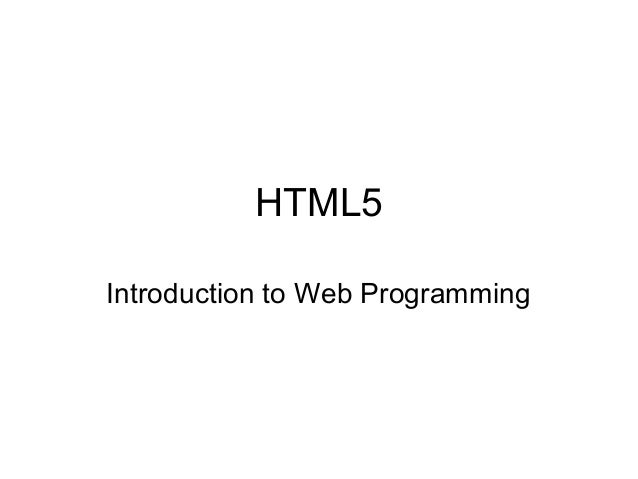 Intro to HTML5