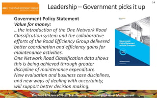 The Road Efficiency Group: Transforming Transportation Asset Management ...