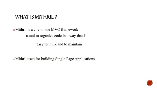 Introduction to Mithril JS | PPT