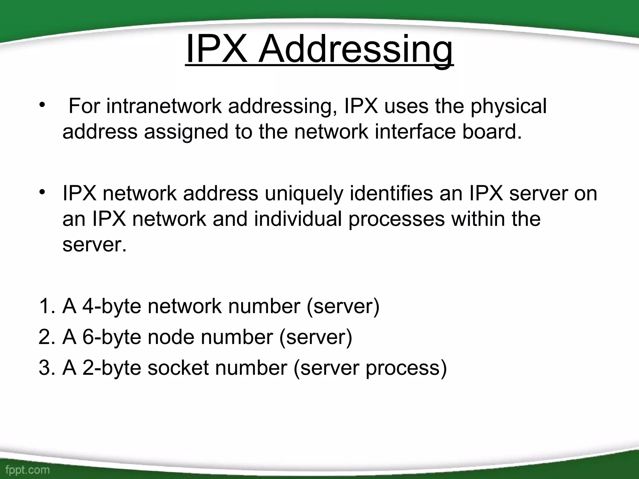 Ipx protocol slide share | PPT