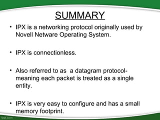 Ipx protocol slide share | PPT