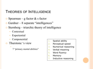 Intelligence, IQ, Assessments, Pre-morbid intelligence | PPTX