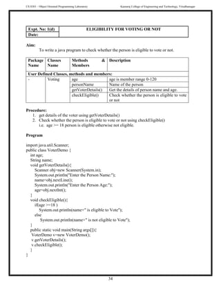 CS8383 Object Oriented Programming Laboratory Manual | PDF