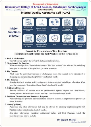 IQAC Data by B R Thorat GASCA to understand IQAC | PDF