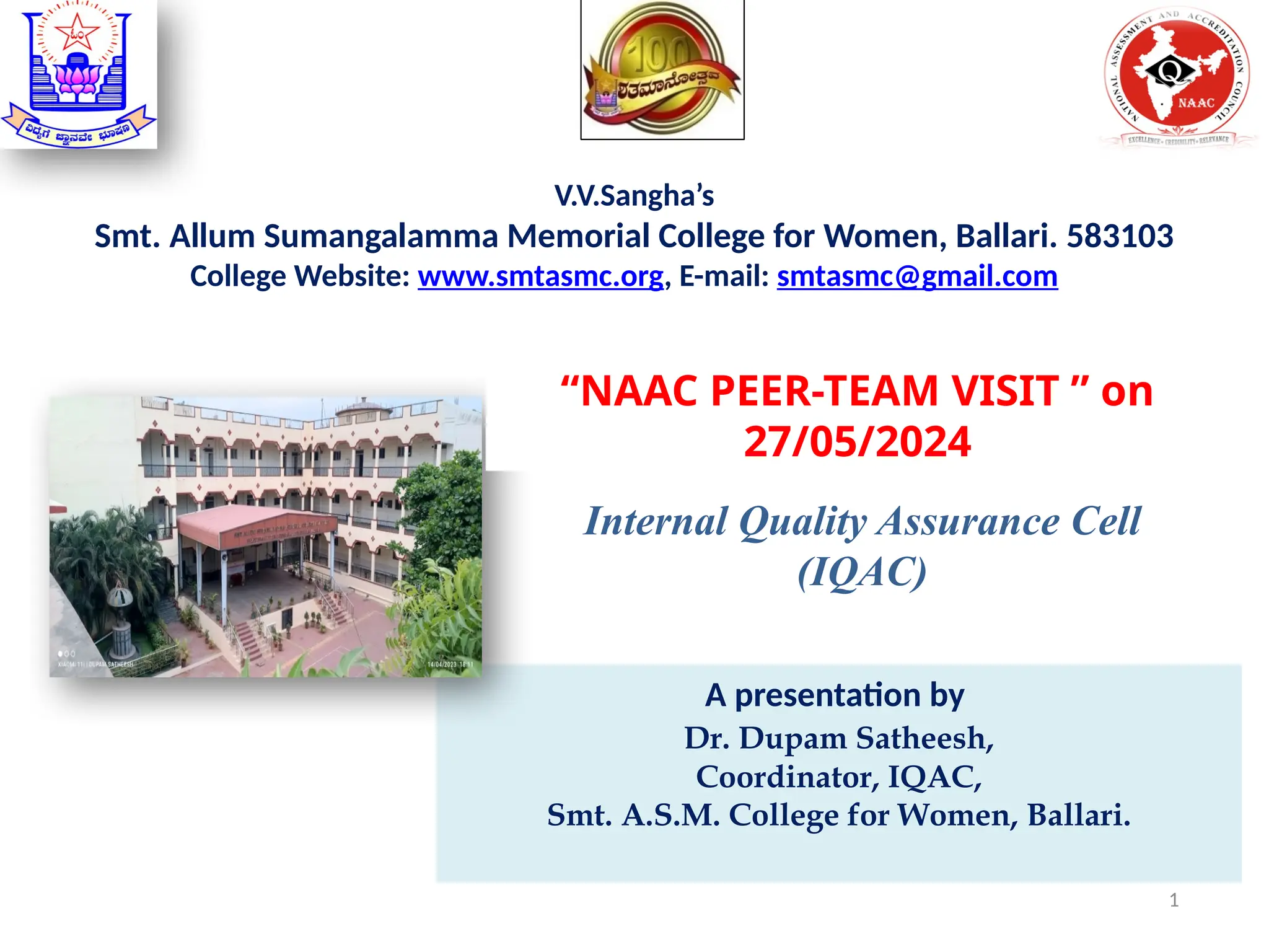 IQAC_PPT for naac Peer Team visit preparation | PPTX