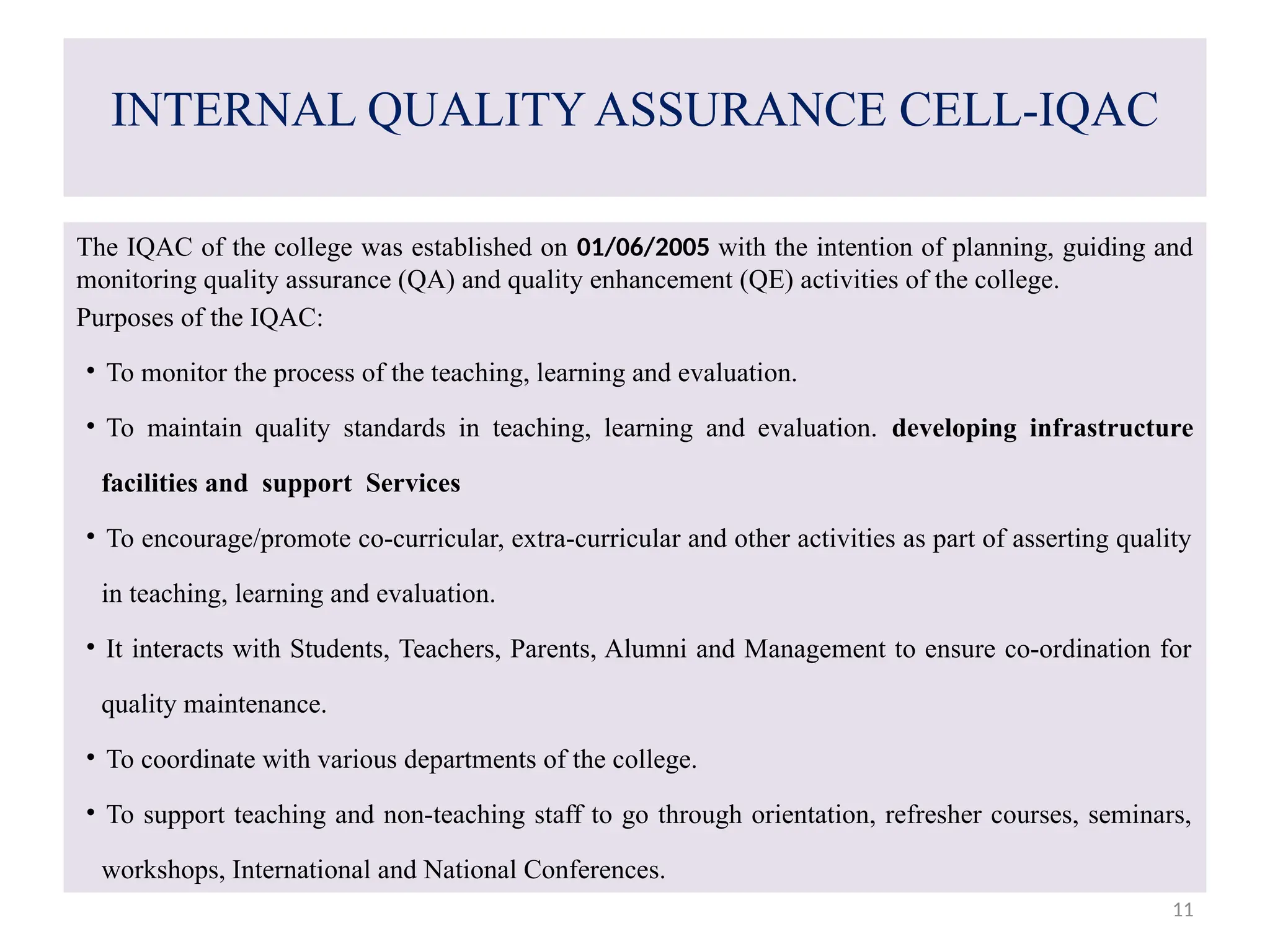 IQAC_PPT for naac Peer Team visit preparation | PPTX