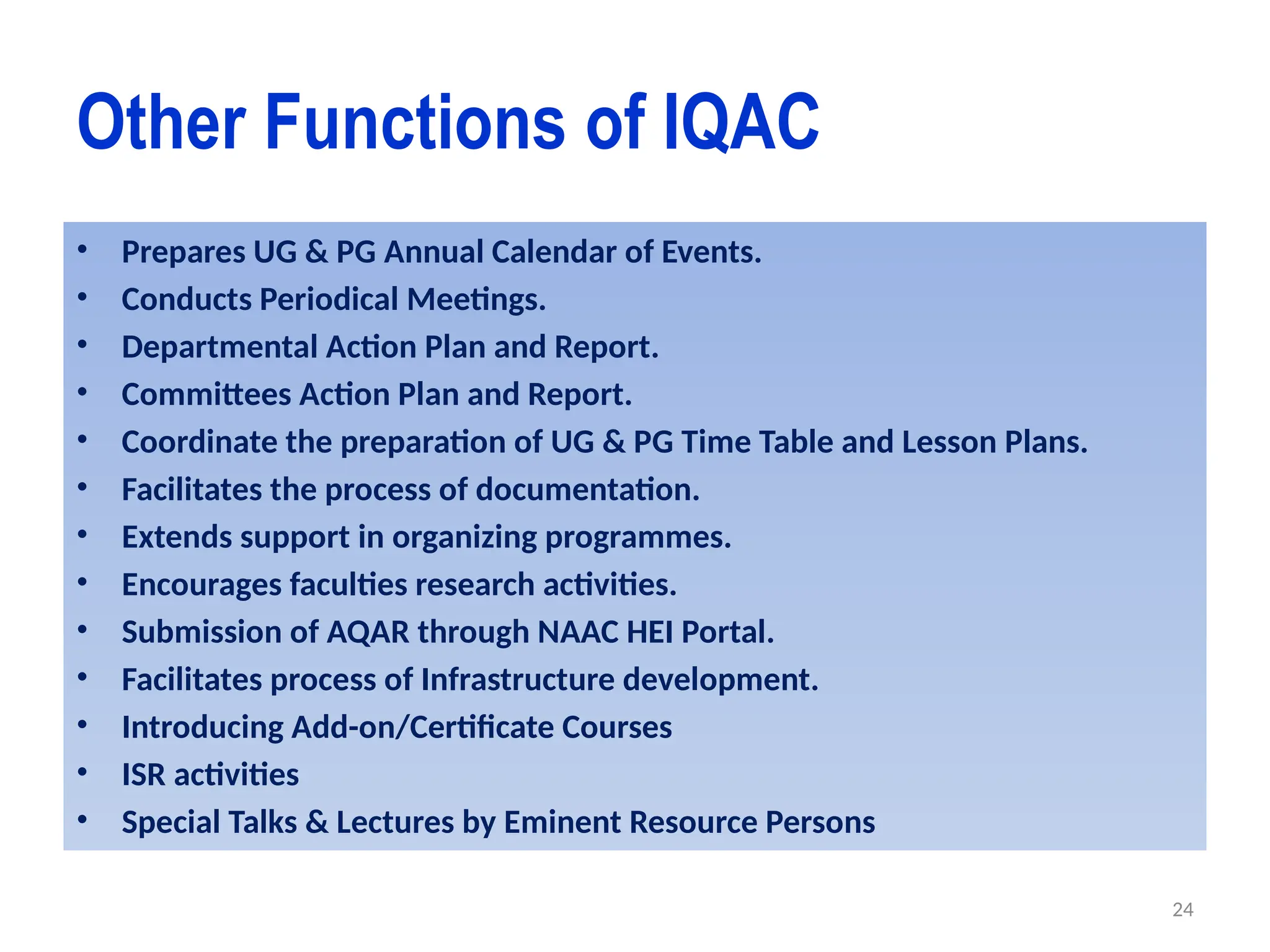 IQAC_PPT for naac Peer Team visit preparation | PPTX