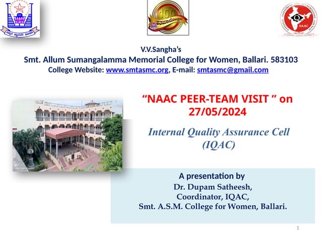 IQAC_PPT for naac Peer Team visit preparation | PPTX