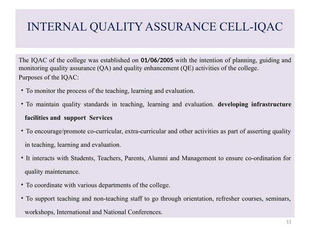 IQAC_PPT for naac Peer Team visit preparation | PPTX