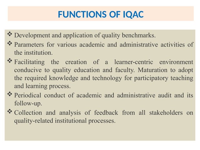 IQAC_PPT for naac Peer Team visit preparation | PPTX