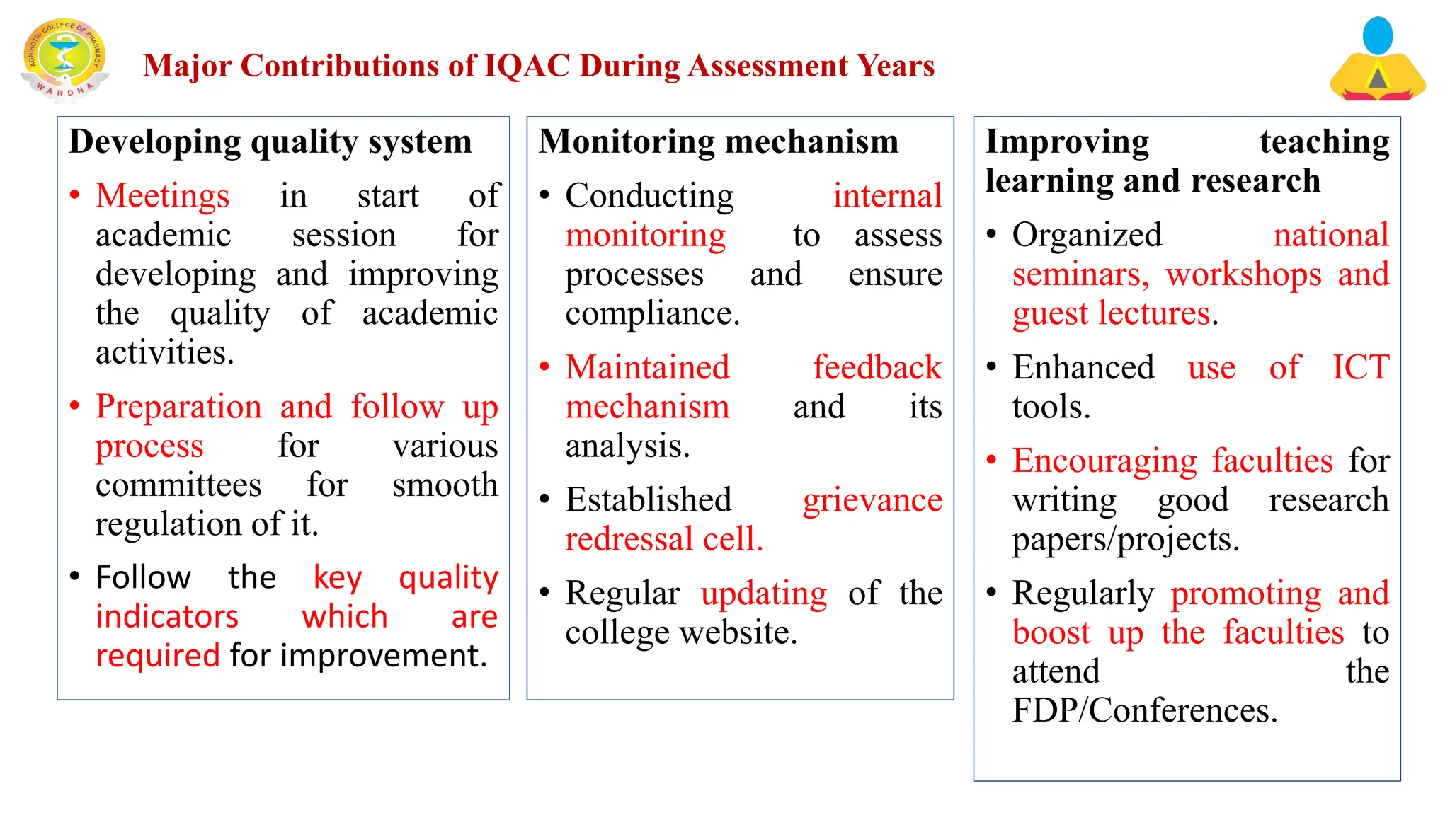 Internal Quality Assurance Cell Presentation for NAAC | PDF