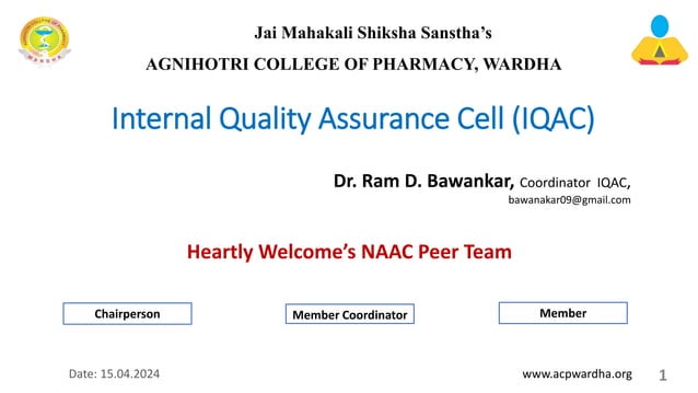 Internal Quality Assurance Cell Presentation for NAAC | PDF