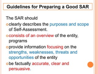 Establishment of IQAC and Self Assessment at Program Level | PPT