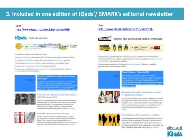 IQads & SMARK advertorials