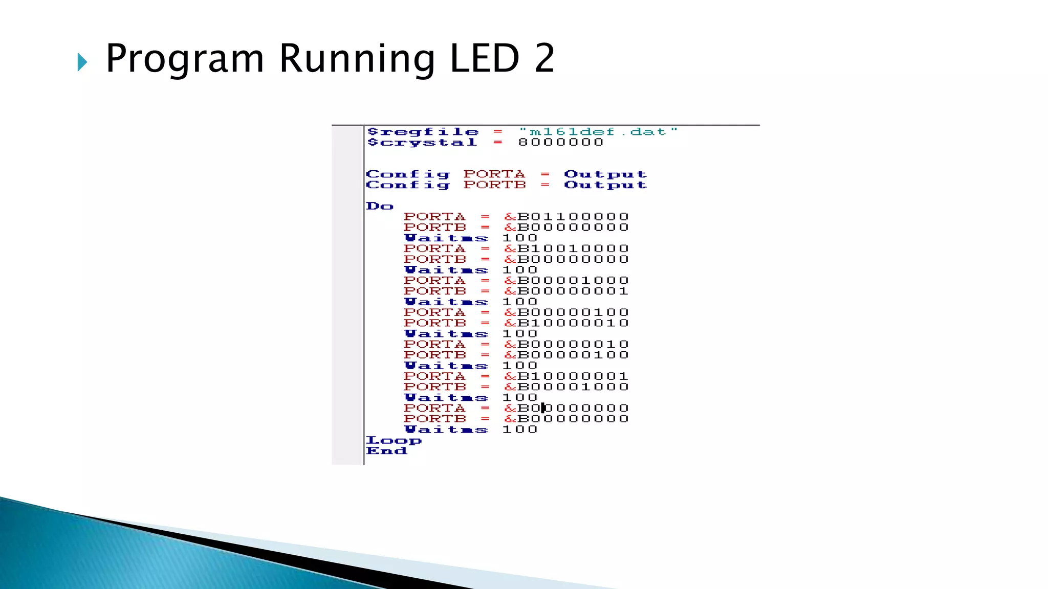 Penyusunan Program Percobaan Running LED dengan ATMEGA 16 | PPT
