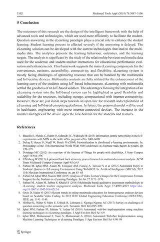 Multimedia based IoT-centric smart framework for eLearning paradigm Muhammad Munwar & others | PDF