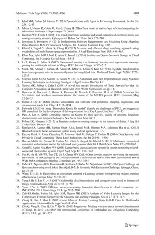 Multimedia based IoT-centric smart framework for eLearning paradigm Muhammad Munwar & others | PDF