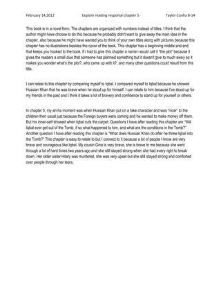 Iqbal explore reading response | DOCX