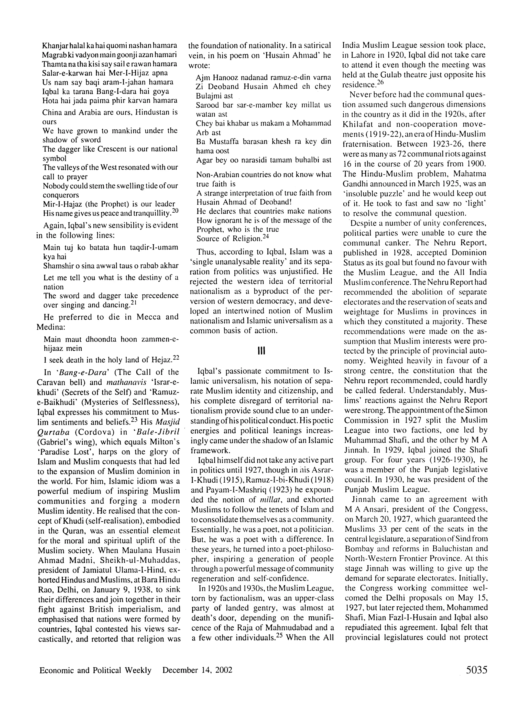 Iqbal, jinnah and india's partition an intimate relationship | PDF