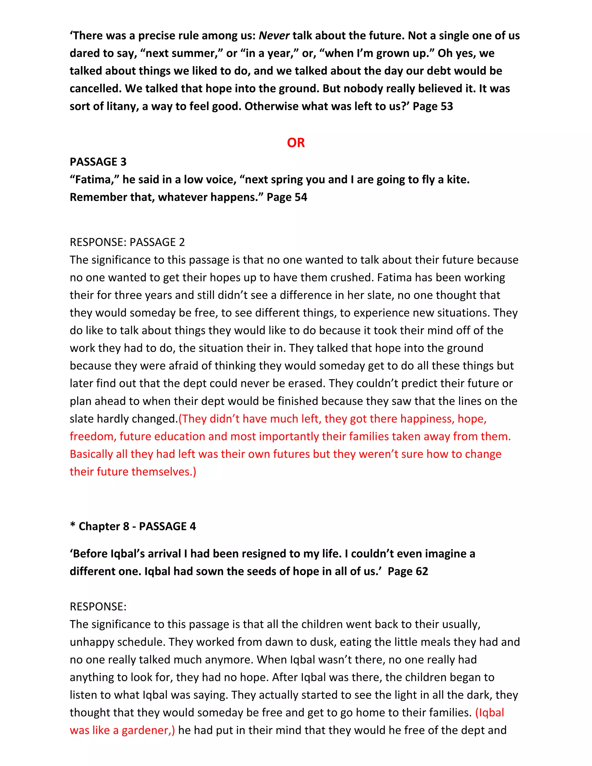 Iqbal novel study passages quiz Samantha Amante | DOCX