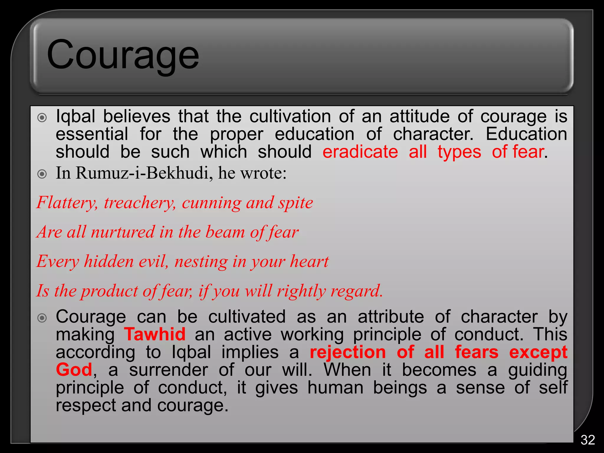 Allama Muhammad Iqbal's educational philosophy | PPTX