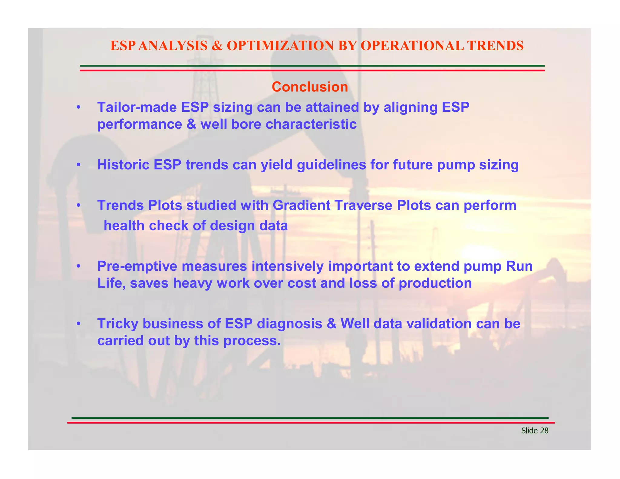 ESP ANALYSIS AND OPTIMIZATION BY UTILIZING THE OPERATIONAL TRENDS | PDF