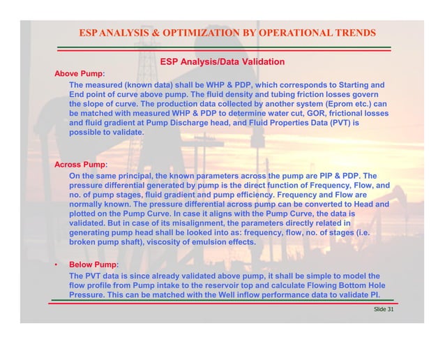 ESP ANALYSIS AND OPTIMIZATION BY UTILIZING THE OPERATIONAL TRENDS | PDF | Physics | Science