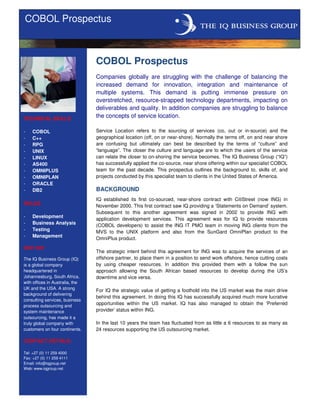 IQBG Cobol Prospectus | PDF