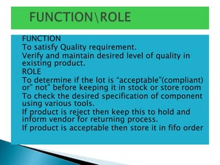Iqc incoming quality control | PPTX