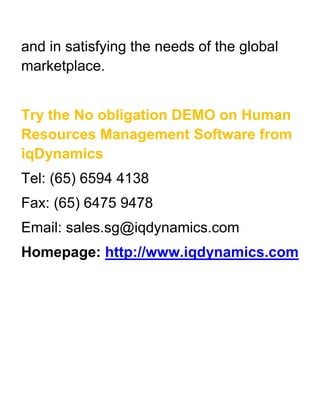 Iq dynamics providing human resources management hriq | DOCX