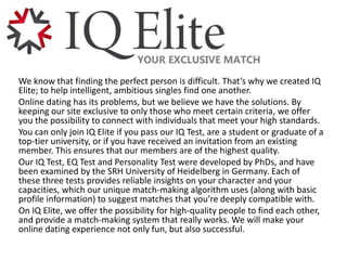 Description of IQelite | PPT | Free Download