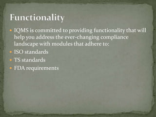 IQMS Manufacturing ERP System | PPT