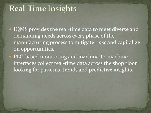 IQMS Manufacturing ERP System | PPT