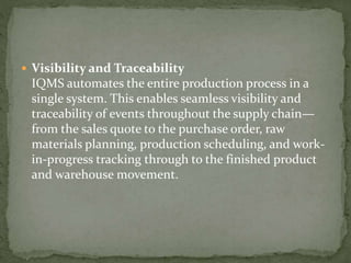 IQMS Manufacturing ERP System | PPT